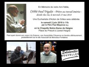 Eucharistie d'action de grâce pour Paul Trigalet - UNITE PASTORALE ...